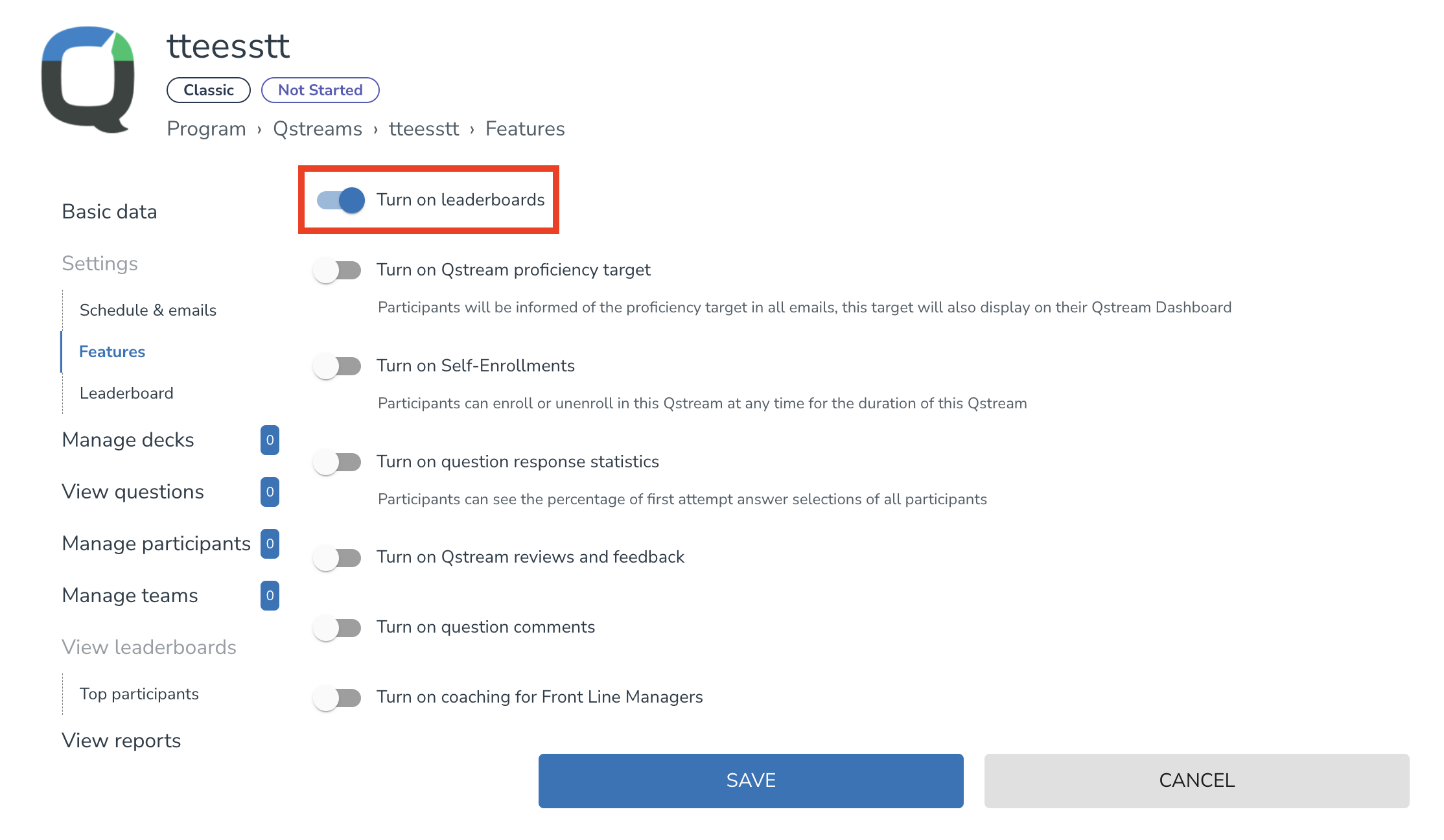 Enable Leaderboards – Qstream Support