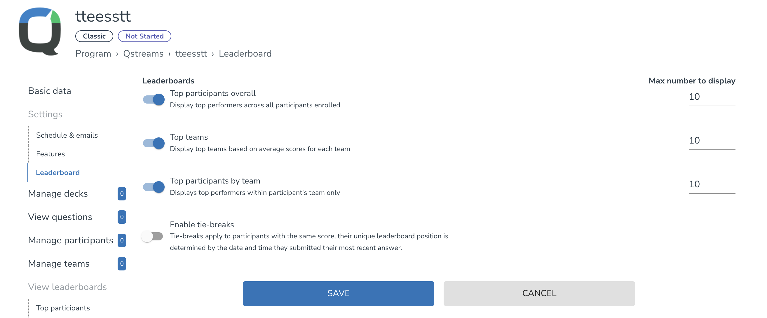 Enable Leaderboards – Qstream Support